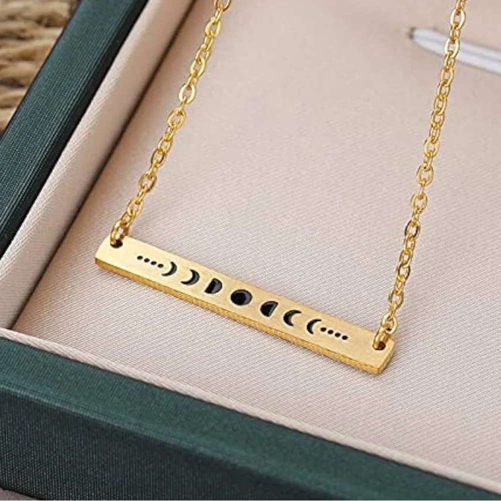 Boutique | Jewelry | New Yellow Gold Plated Celestial Moon Phase Bar ...